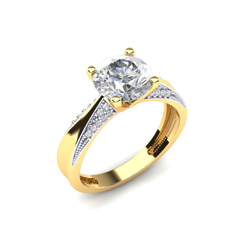 Zlatni prsten sa cirkonima Zija