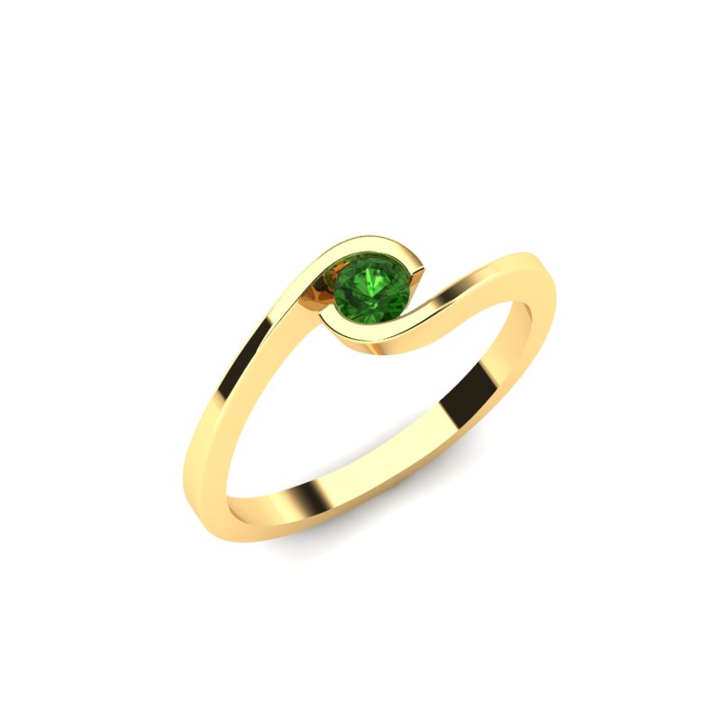 Zlatno prstenje sa zelenim safirom Vanda3
