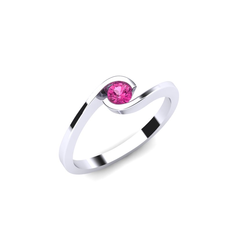 Pink Safir na zlatnom prstenu Vanda1