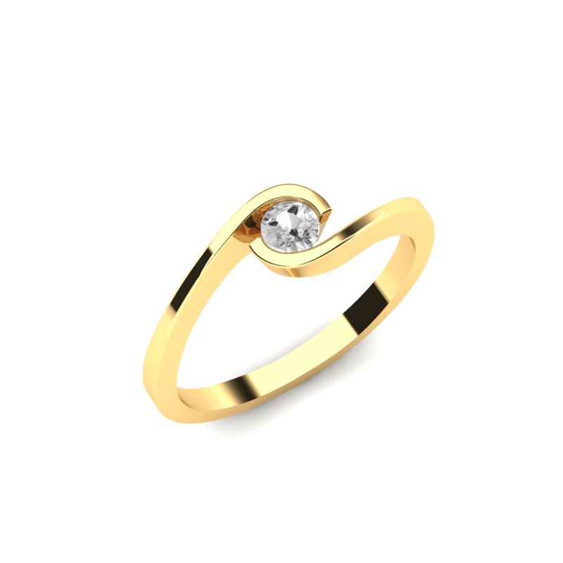 Zlatno prstenje sa belim safirom Marita