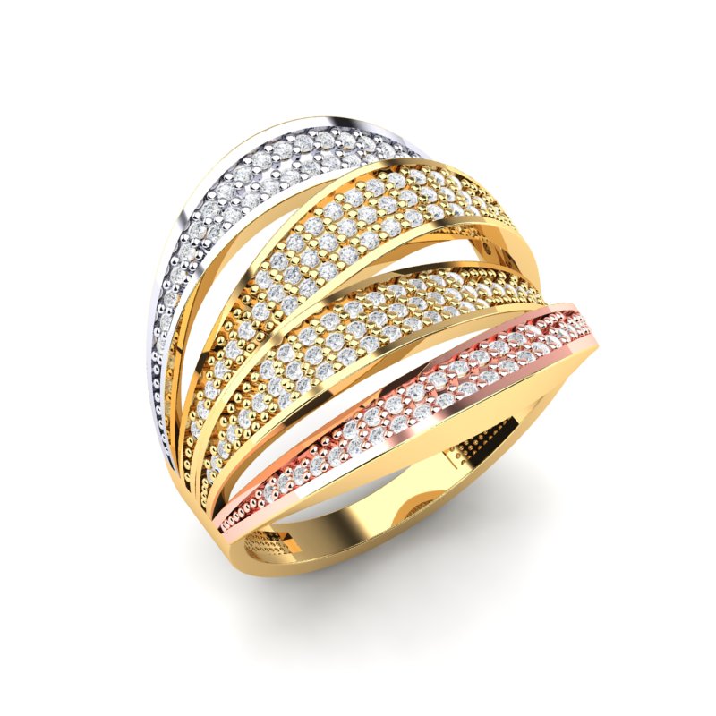 Zlatni prsten sa cirkonima Vallerija