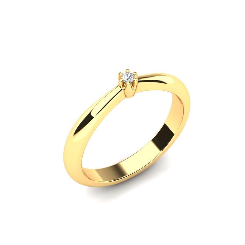 Zlatni prsten sa dijamantom Ria
