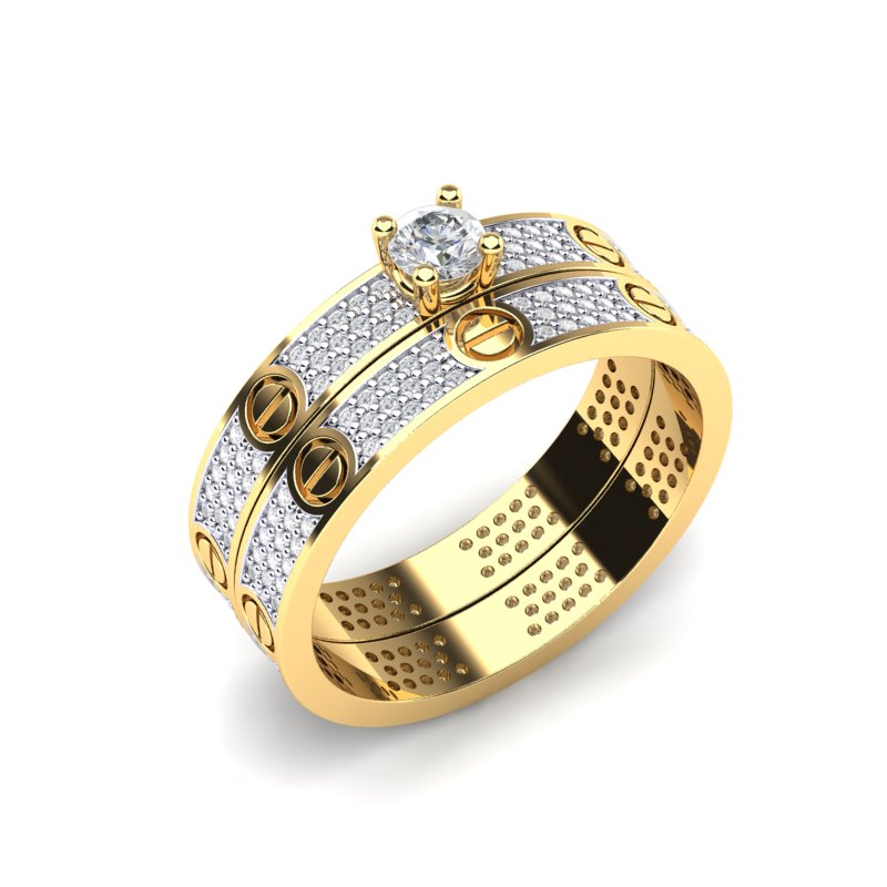Zlatni prsten sa cirkonima Kajy