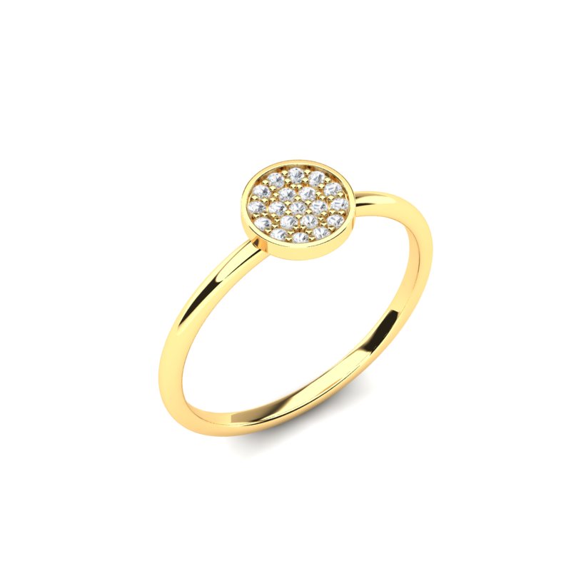 Dijamant na zlatnom prstenu Pesa