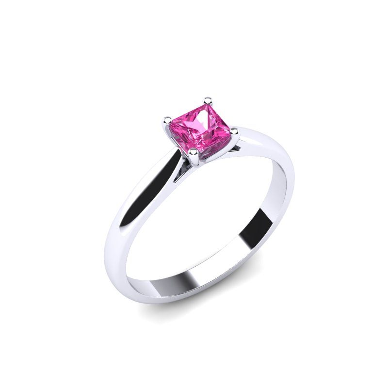 Prsten od belog zlata sa pink safirom Kosuta