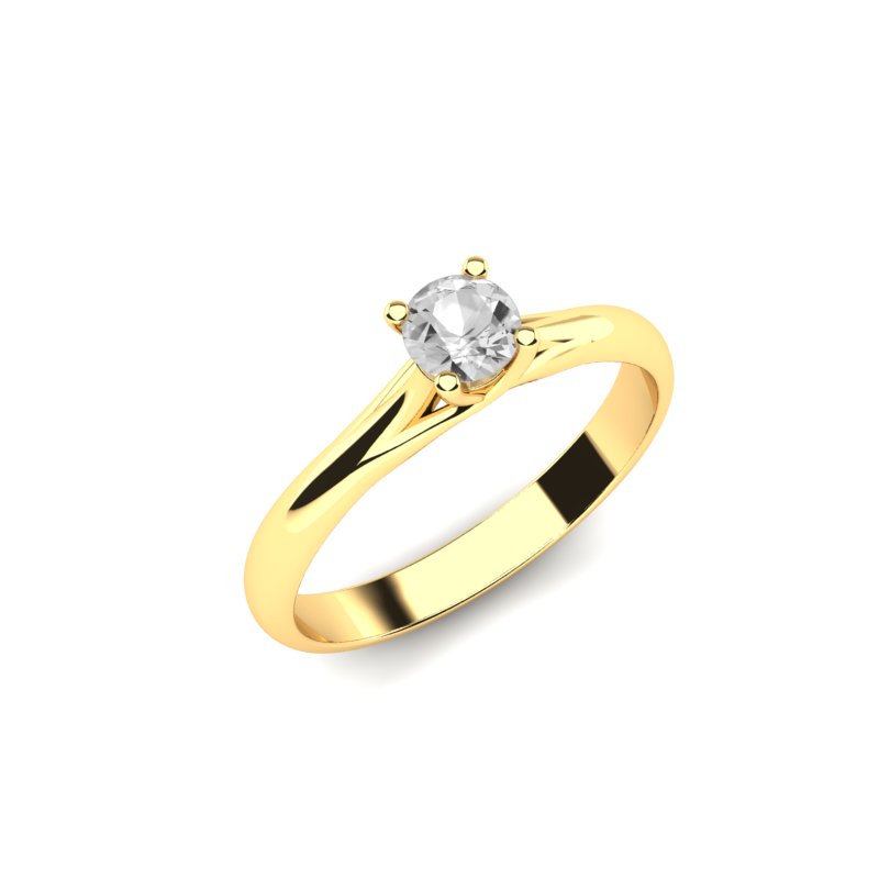 Zlatni prsten sa belim safirom Antea