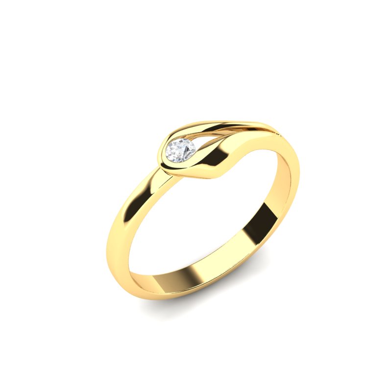 Zlatni prsten sa dijamantom Tayra 1