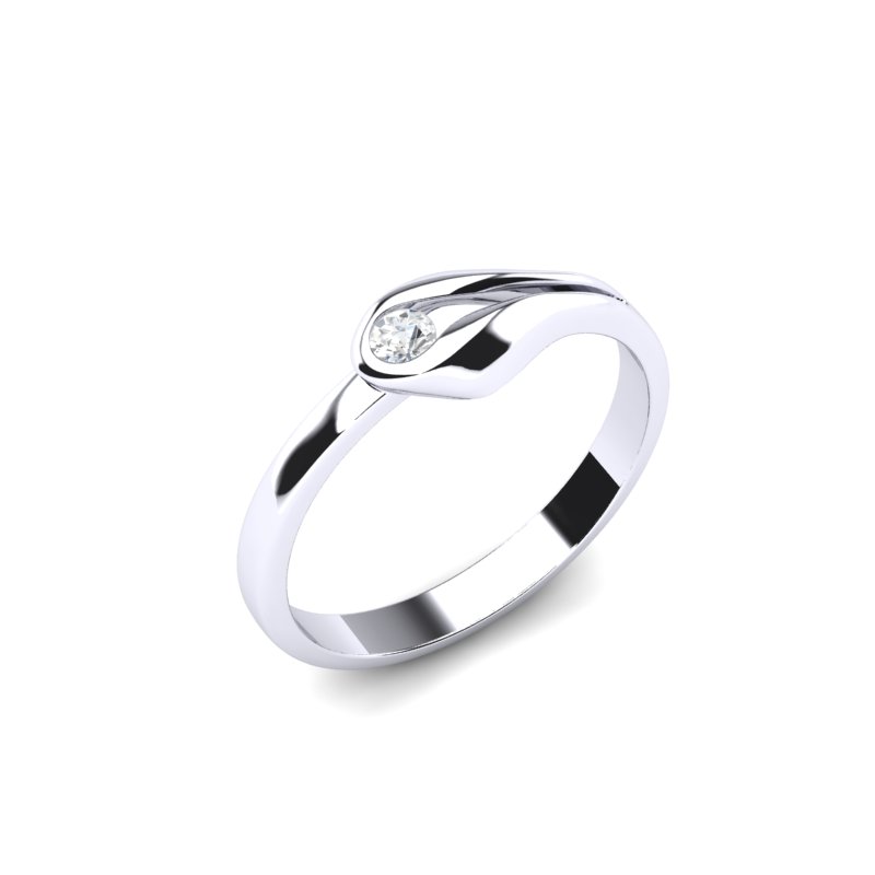 Prsten od belog zlata sa dijamantom Tayra 2
