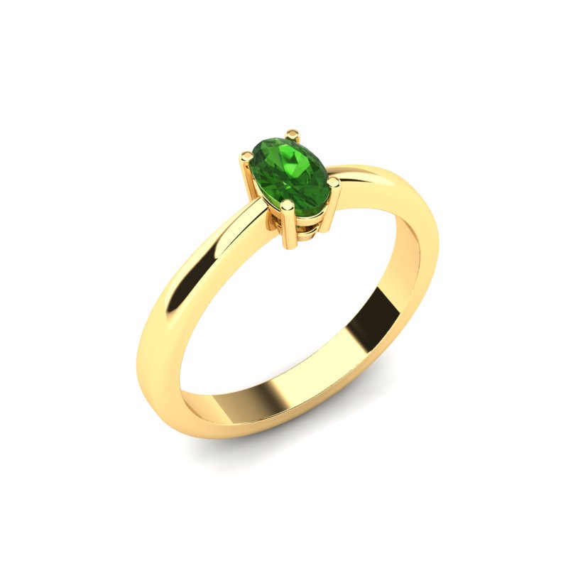 Zlatni prsten sa zelenim safirom Nala