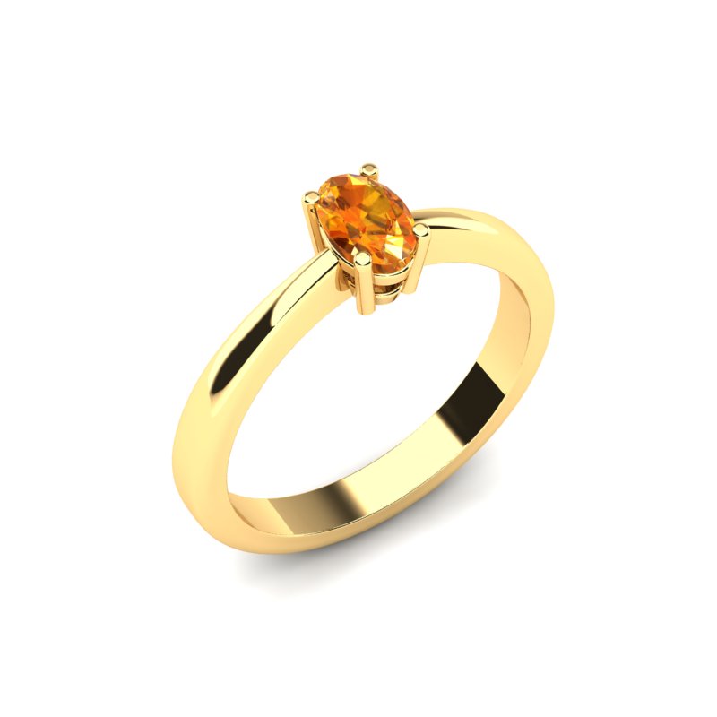 Zlatni prsten sa narandžastim safirom Nika2