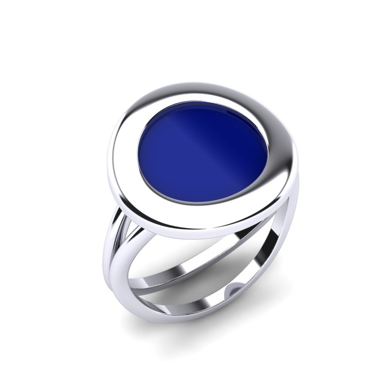 Prsten od belog zlata sa plavom vivom Armina