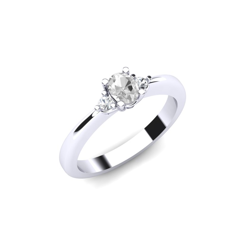 Prsten od belog zlata sa belim safirom i dijamantima Oriana