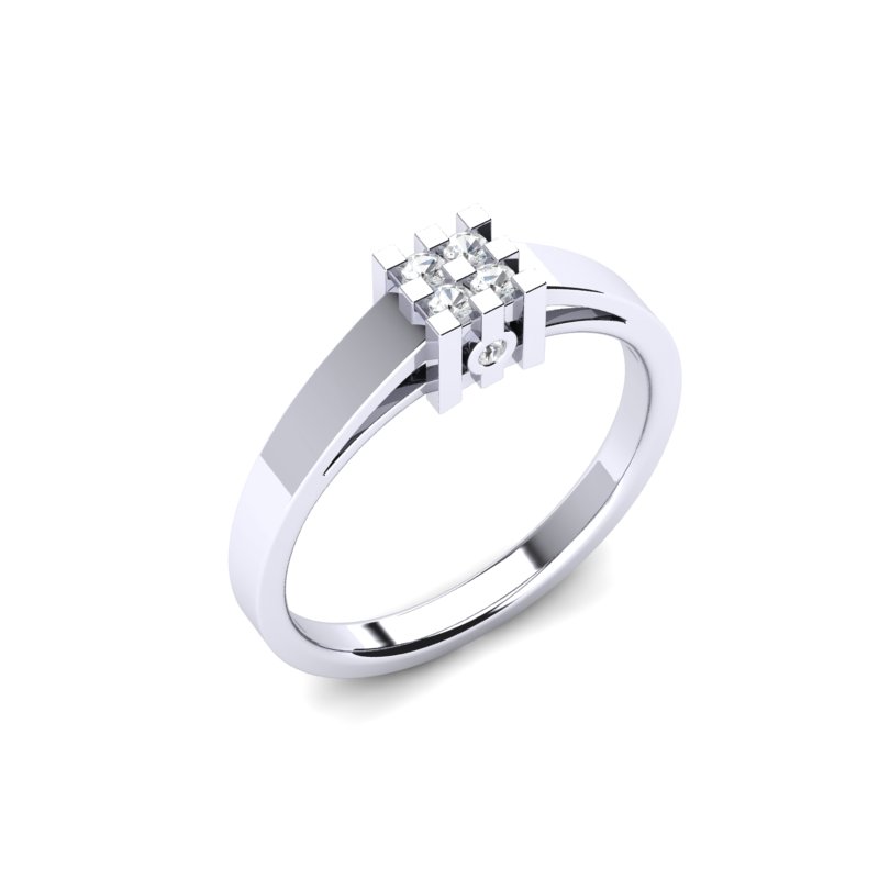 Verenički prsten od belog zlata sa dijamantima Pistis