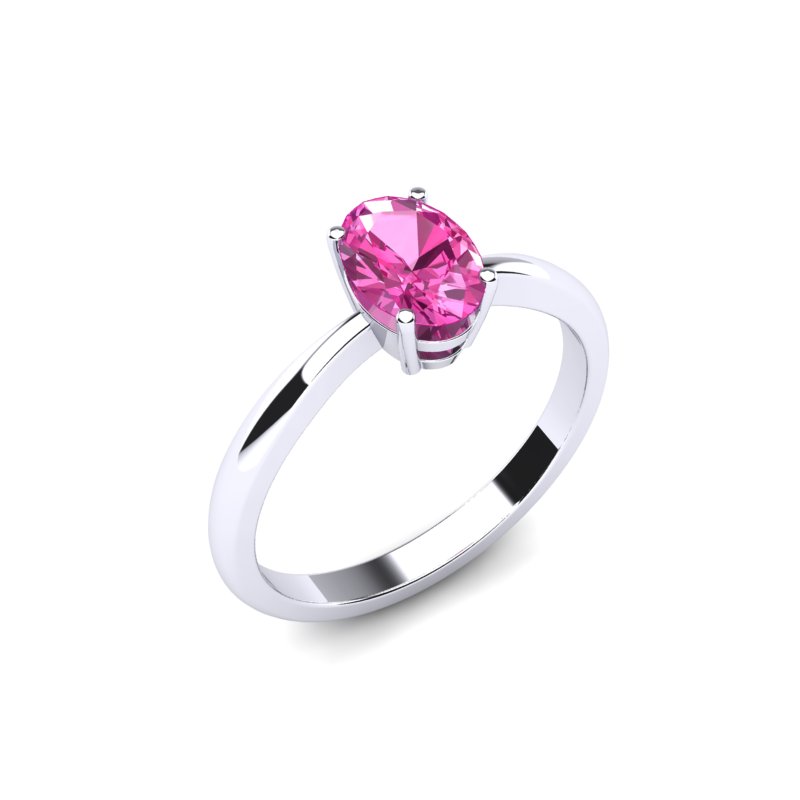 Prsten od belog zlata sa pink safirom i dijamantima Arija