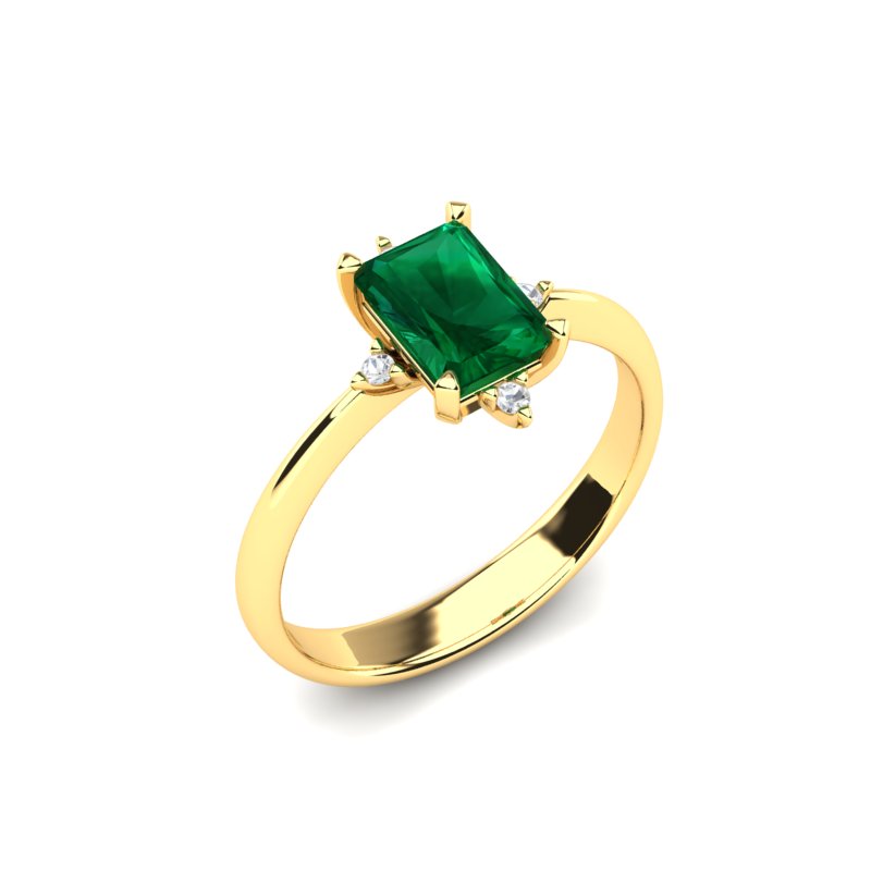Zlatni prsten sa smaragdom i dijamantima Svijeta