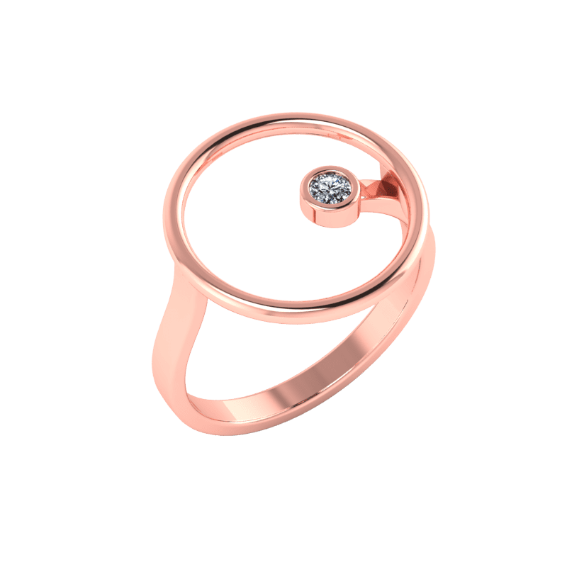 Prsten od crvenog zlata sa dijamantom Anita