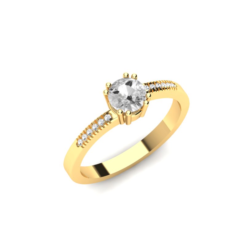 Zlatni verenički prsten sa belim Safirom i Dijamantima Elisa