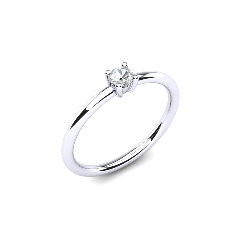 Prsten od belog zlata sa dijamantom Ophir