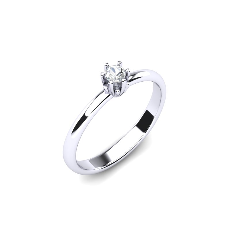 Verenički prsten od belog zlata sa dijamantom Zita