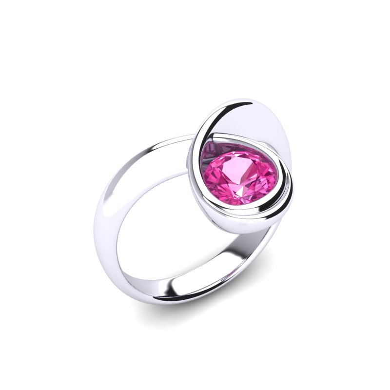 Prsten od belog zlata sa pink safirom Klara