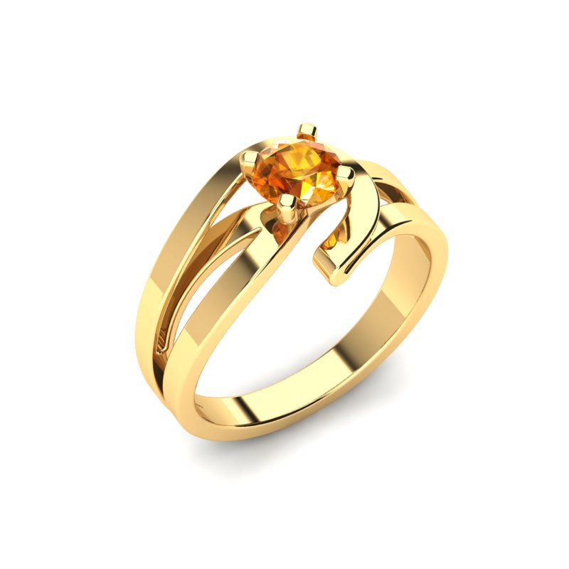 Zlatno prstenje sa narandžastim safirom Lyvia