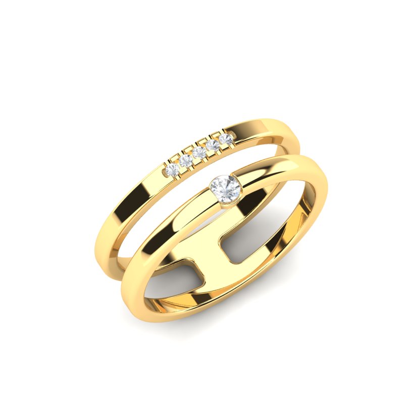 Zlatni prsten sa dijamantima Kata1