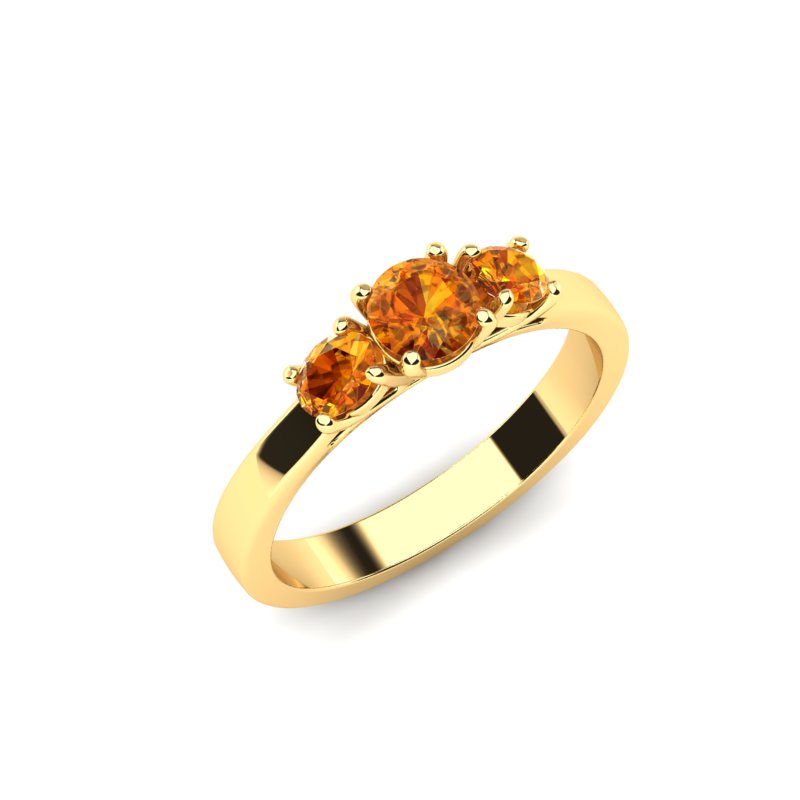 Zlatno prstenje sa narandžastim safirom Jana