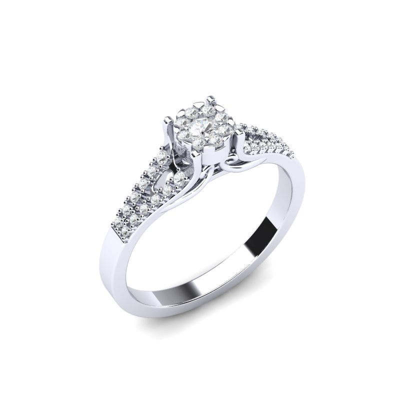 Prsten od belog zlata sa dijamantima Ingrid