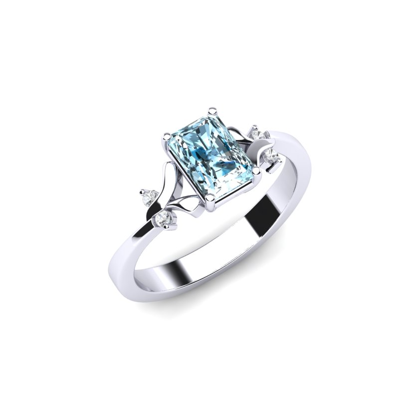 Verenički prsten sa Dijamantima i Aquamarinom Antonija