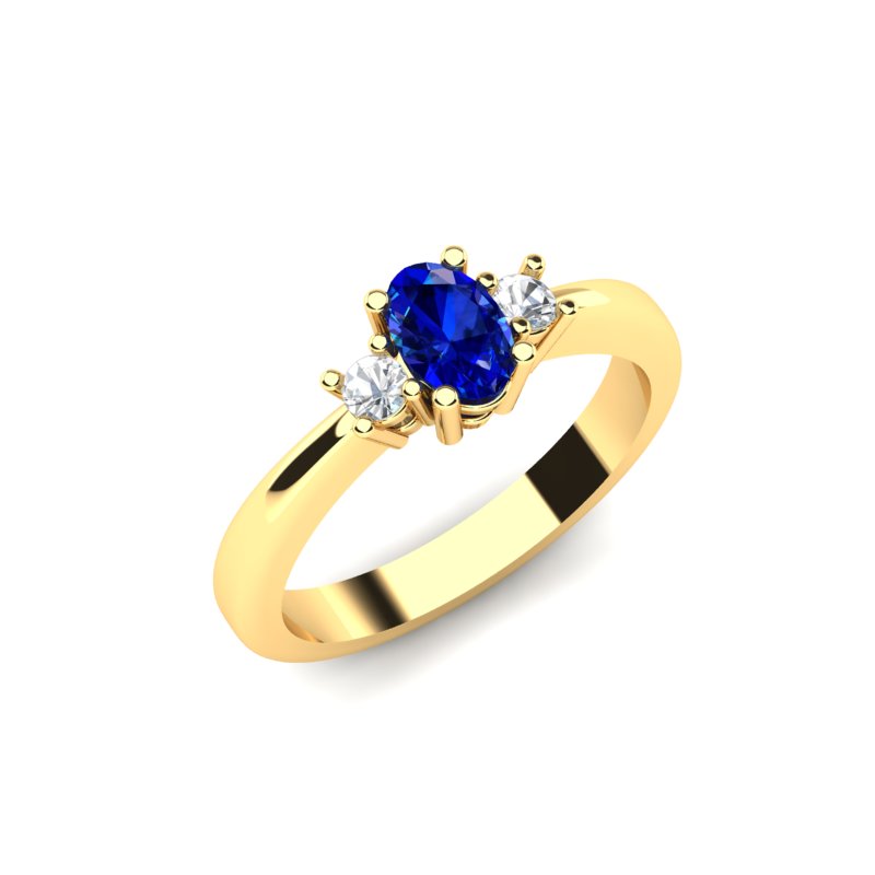 Zlatno prstenje sa safirom i dijamantima Lulu