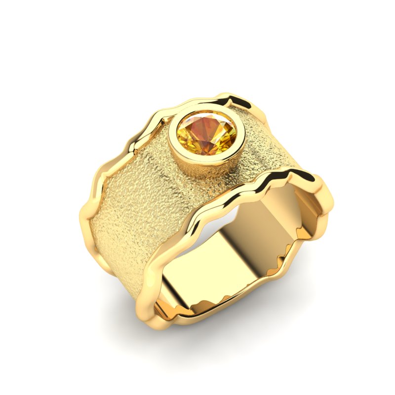 Zlatno prstenje sa žutim safirom Umi