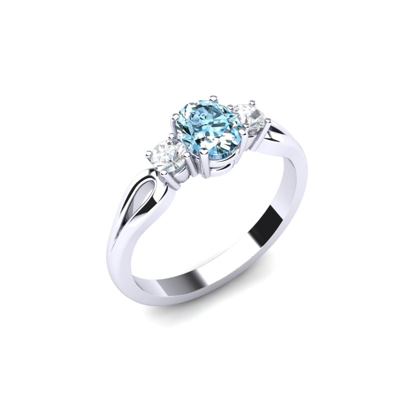 Verenički prsten sa Aquamarinom i dijamantom