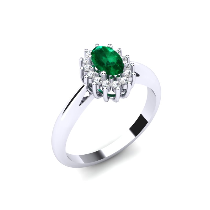 Verenički prsten sa Smaragdom i Dijamantima Dajana