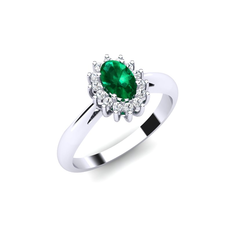 Verenički prsten sa Smaragdom i Dijamantima Diva