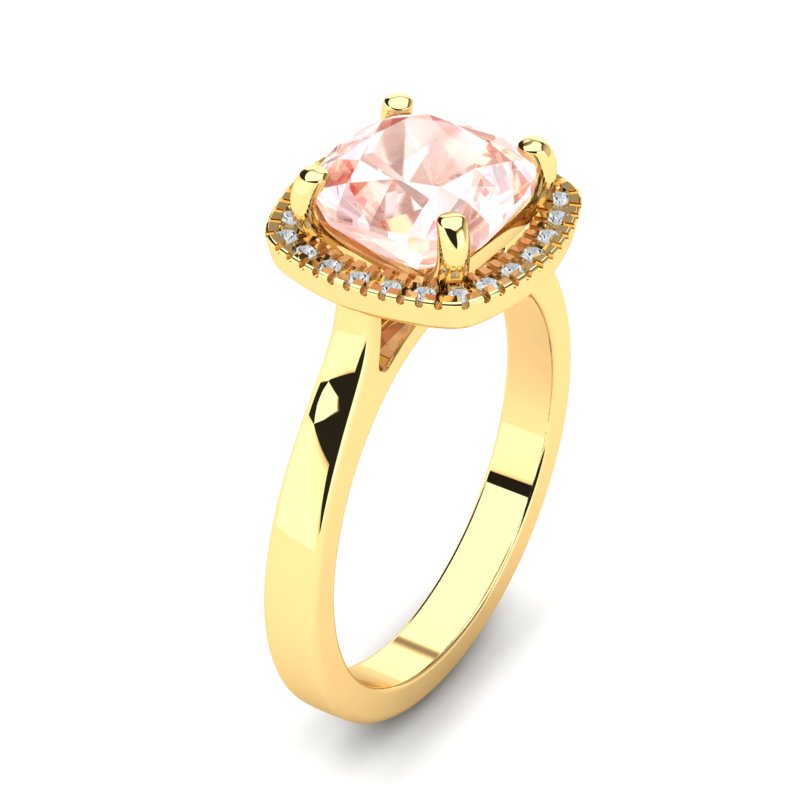 Zlatni prsten sa morganitom i dijamantima Vanja