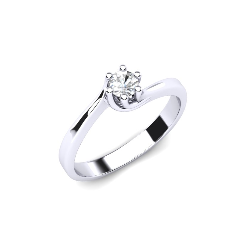 Prsten od belog zlata sa dijamantom Shalva