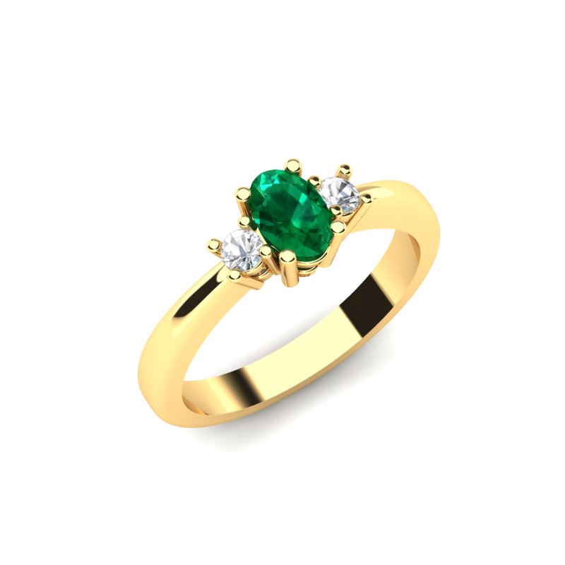 Zlatni prsten sa Safirom i Dijamantima Zara