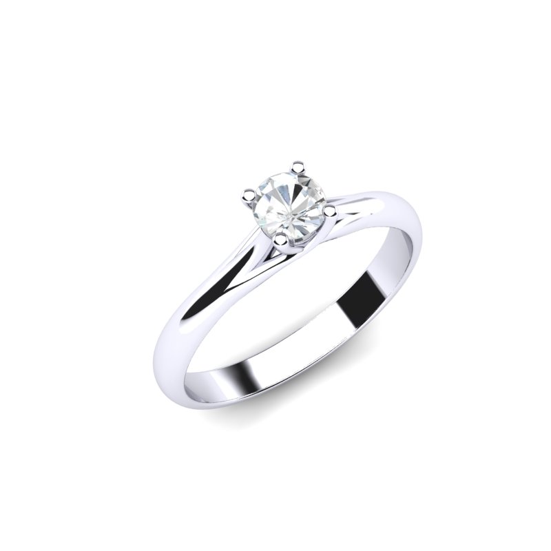 Prsten od belog zlata sa dijamantom Triniti