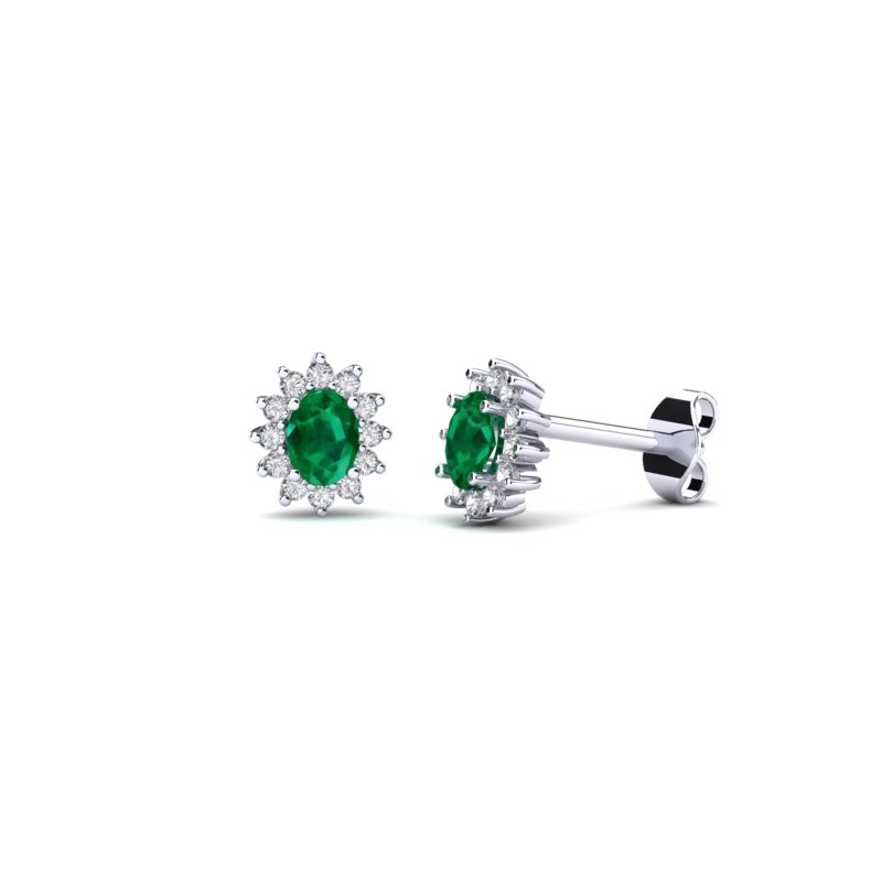 Smaragd i Dijamant u zlatnim minđušama Giulia