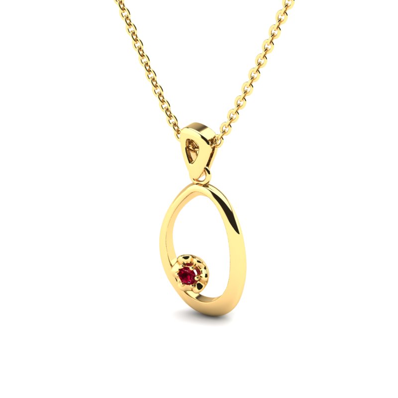 Zlatna ogrlica sa rubinom Mial