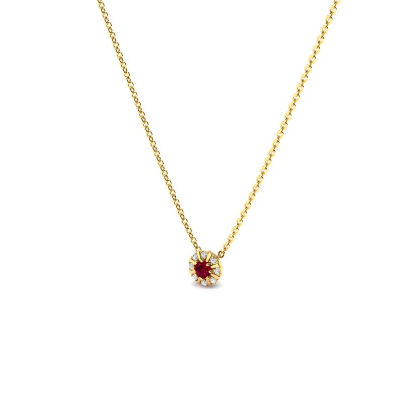 Zlatna ogrlica sa rubinom i dijamantima Irem
