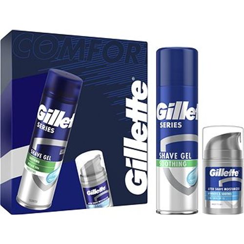 Gillette Giftset Series Sensitive gel za brijanje 200ml i balzam posle brijanja Hydrates & Soothes 50ml
