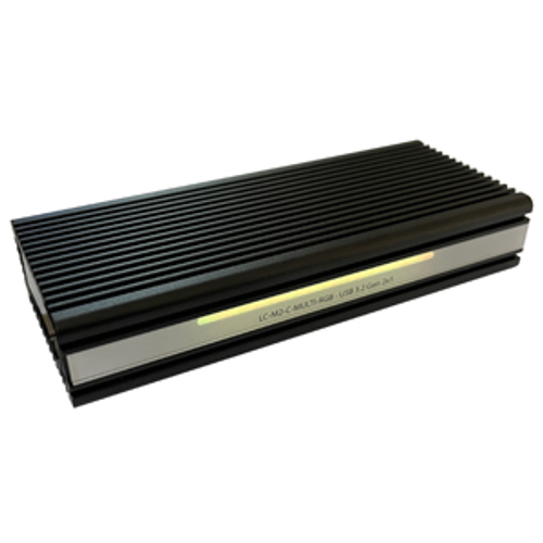 HDD SSD Rack LC Power LC-M2-C-MULTI-RGB NVME Enclosure for M.2 SSD USB3.2 Gen.2x1 Type C Black With RGB Lighting