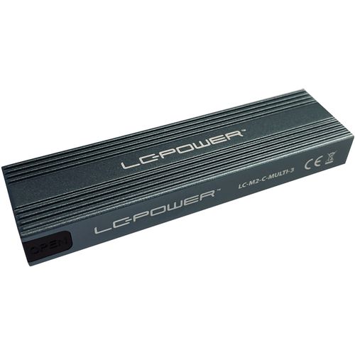 HDD SSD Rack LC Power LC-M2-C-MULTI-3 NVME / Sata M2 Enclosure for M.2 SSD USB3.2 Gen.2x1 Type C Antracit