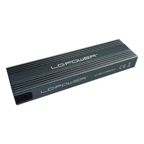 HDD SSD Rack LC Power LC-M2-C-MULTI-3 NVME / Sata M2 Enclosure for M.2 SSD USB3.2 Gen.2x1 Type C Antracit