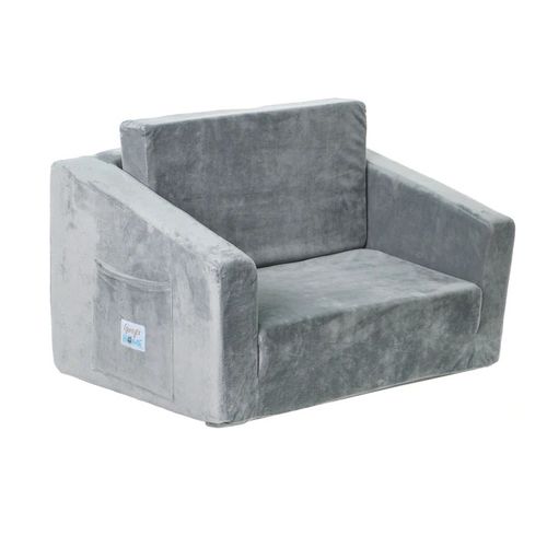 Kinder Home Plišana Dečija Sofa-Krevet 2U1 Siva