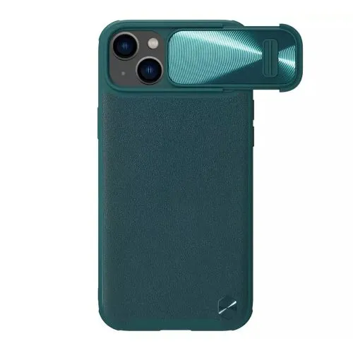 Futrola - maska Nillkin Cam Shield Leather S za iPhone 14 6.1 zelena (MS)