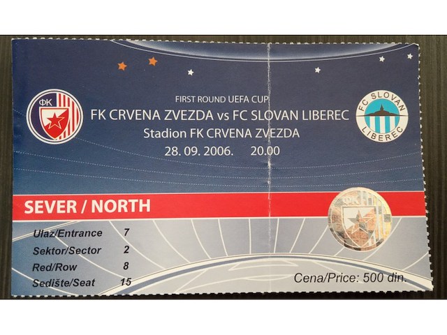 FUDBAL: CRVENA ZVEZDA - SLOVAN (Liberec) 28.09.2006