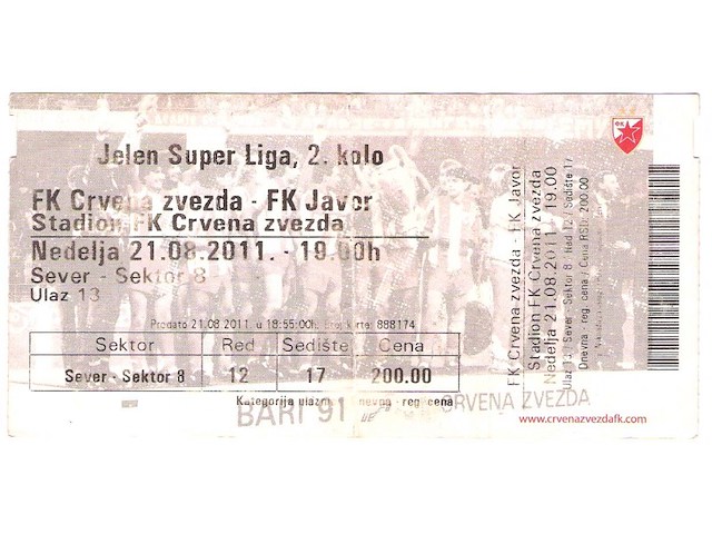 FUDBAL: CRVENA ZVEZDA - JAVOR 21.08.2011 - CELA