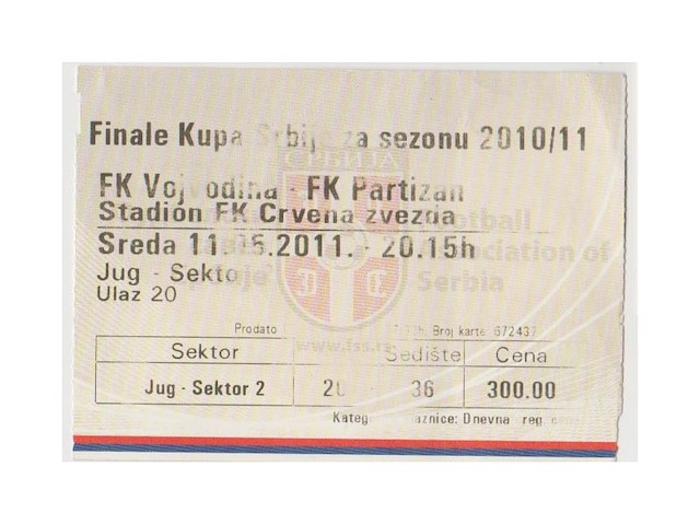 FUDBAL: VOJVODINA - PARTIZAN 11.05.2011